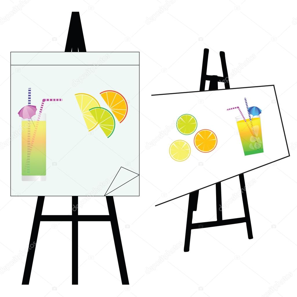 Artist table with cocktail vector illustration Stock Vector by ©drgaga ...