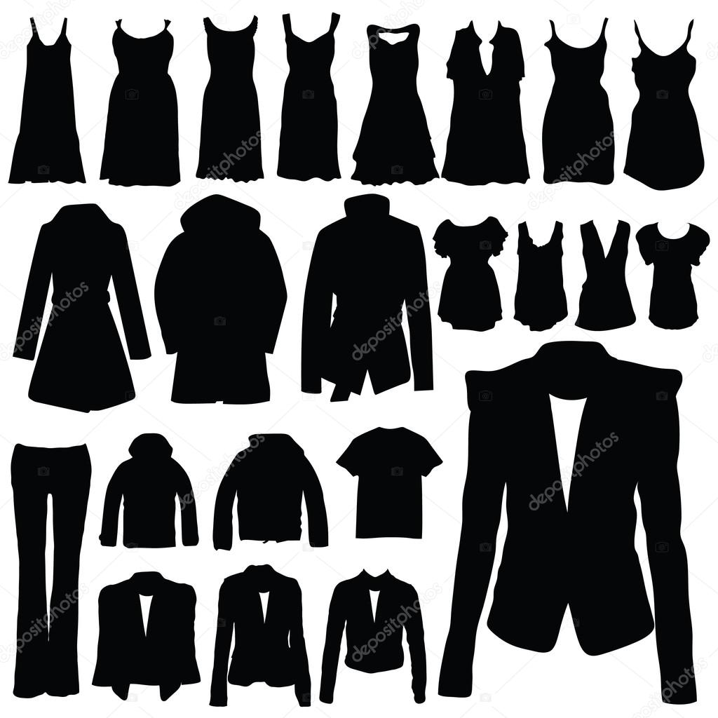 Kleding In Zwarte Vector Silhouet Vectorafbeelding Door © Drgaga ⬇