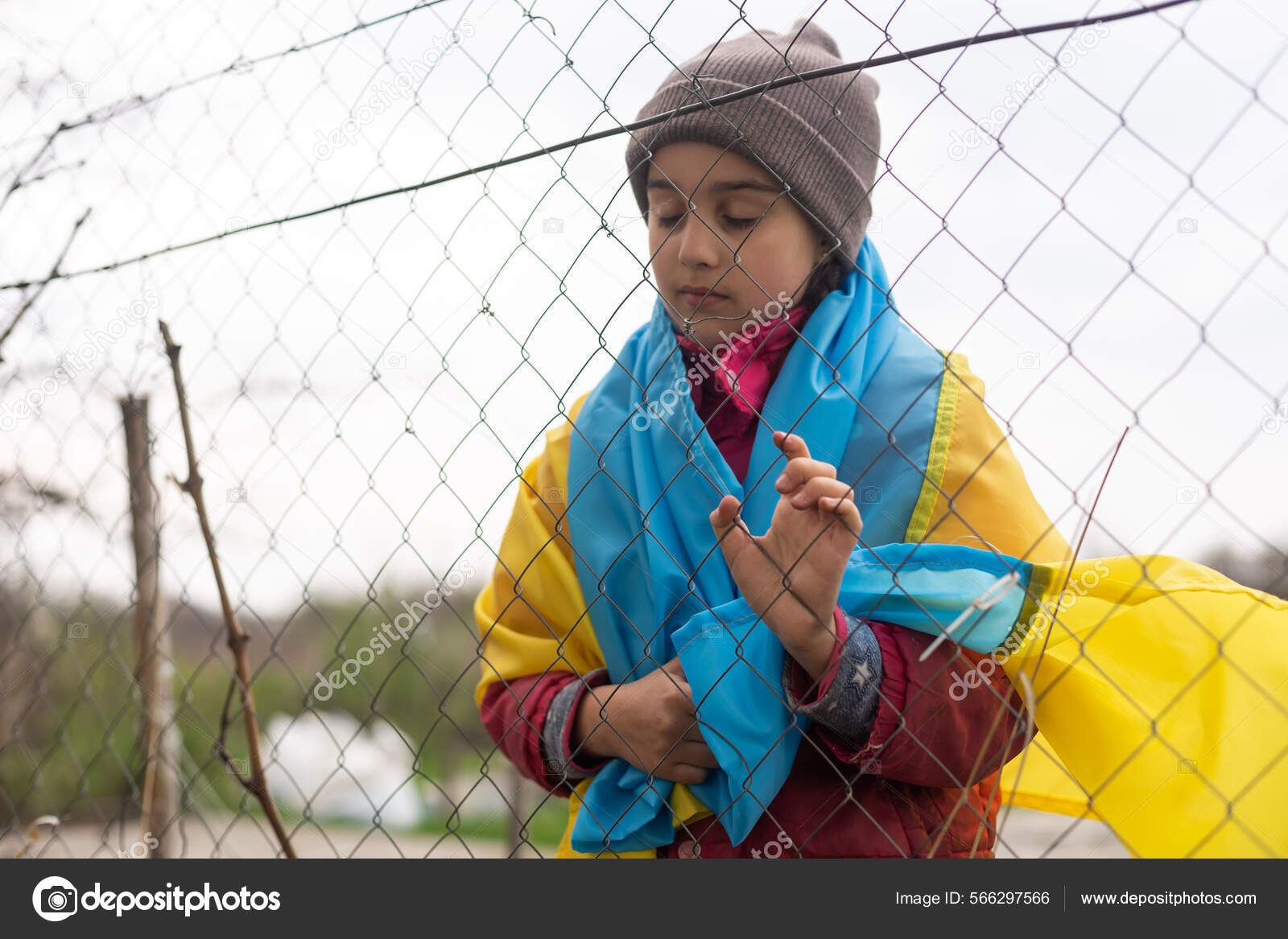 Little girl immigrant from ukraine Stock Photo by ©sinenkiy 566297566