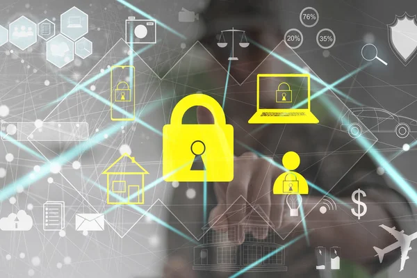 Concept of cyber security, information security and encryption, secure ...