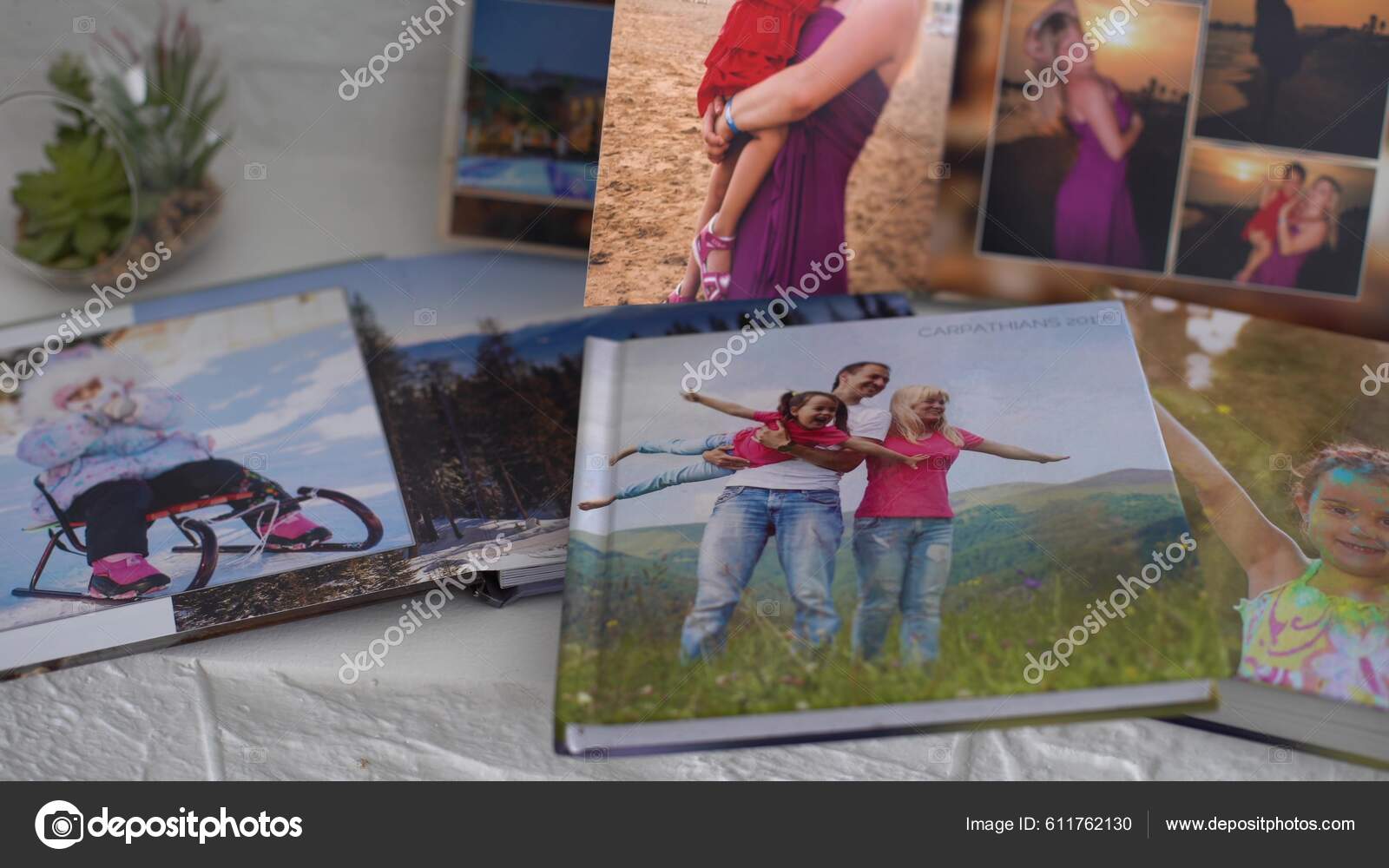 Photo Album Decorated Beautiful Photobook Presented White Background ...