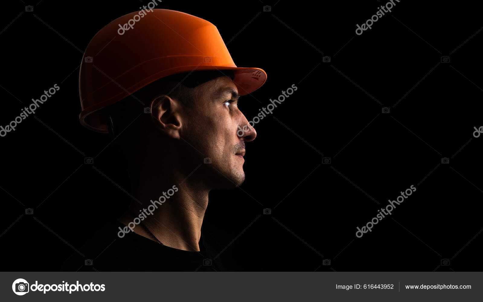 Dirty Face Coal Miner Black Background Head Tired Mine Worker Stock ...