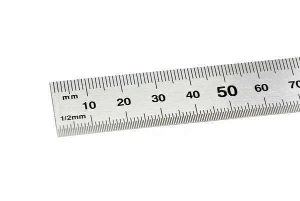 Two Stainless Steel Measuring Rulers Centimeters Inches Aligned Side ...