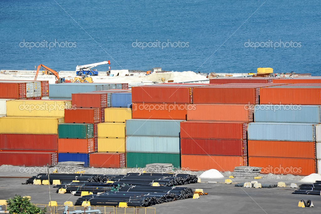 Cargo container in port — Stock Photo © unkas #32337447