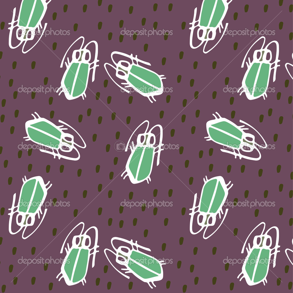 Beetle pattern. Seamless texture Stock Vector by ©Rud-Volha 33949523