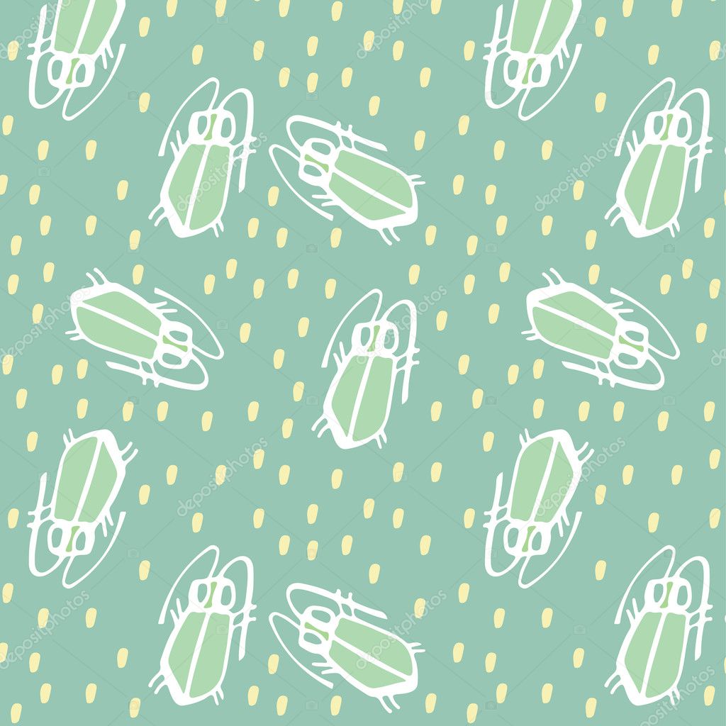 Beetle pattern. Seamless texture Stock Vector by ©Rud-Volha 33949567