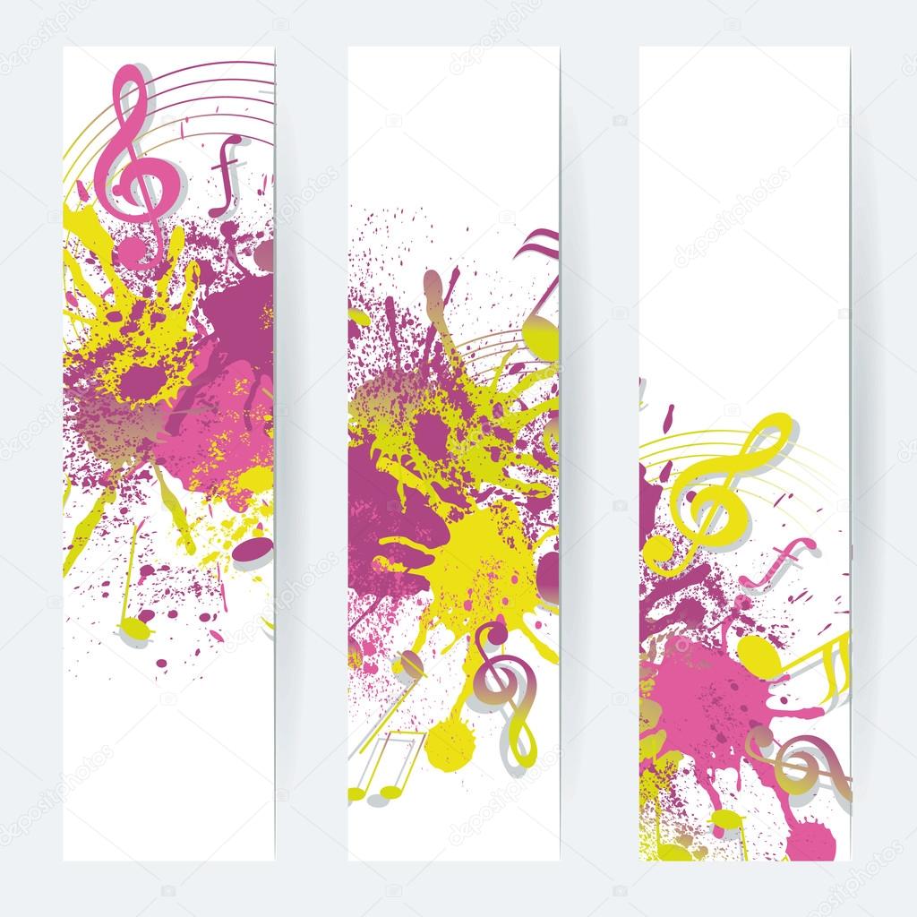 Music notes banner design, vector illustration Stock Vector Image by ...