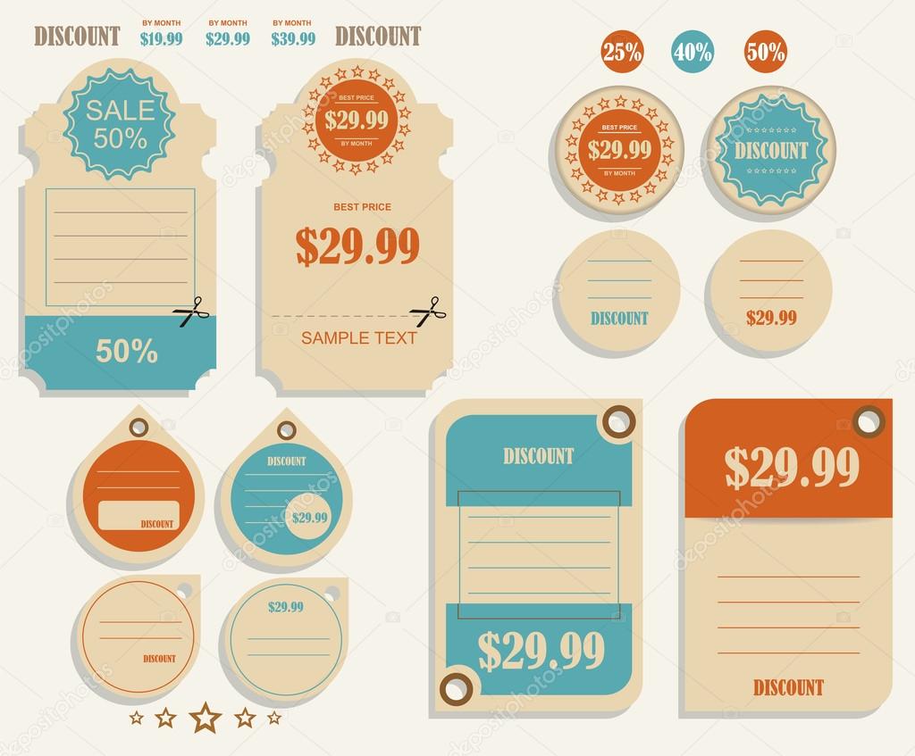 Vintage discounts template set Stock Vector Image by ©Success_ER #27145997