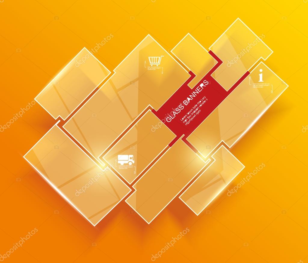 Glass framework set. Website template design. Stock Vector Image by ...