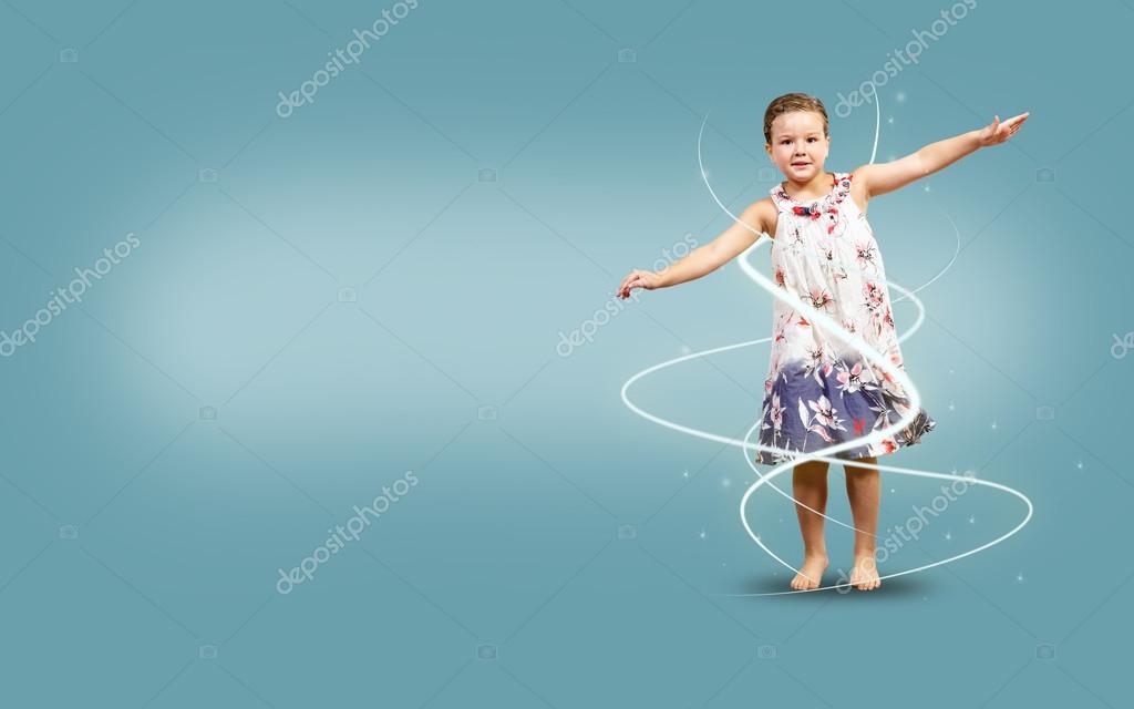 Girl jumping hands up Stock Photo by ©Khakimullin 16259203