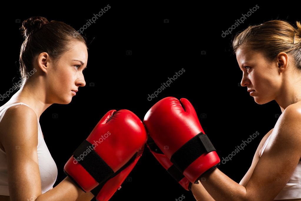 Confrontation between the two women boxers Stock Photo by ©Khakimullin ...