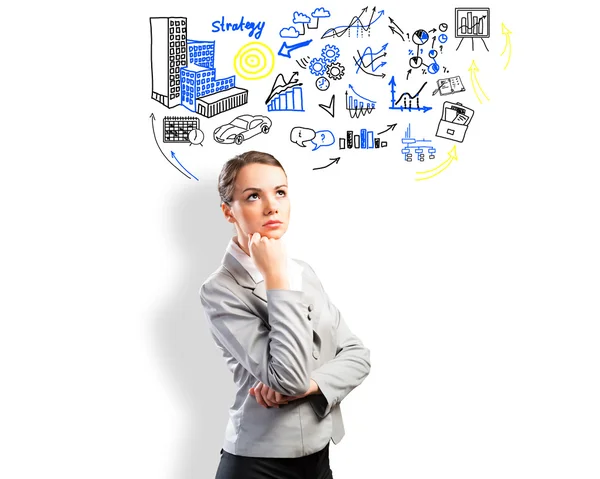 Thinking business woman Stock Photo by ©Khakimullin 39091559
