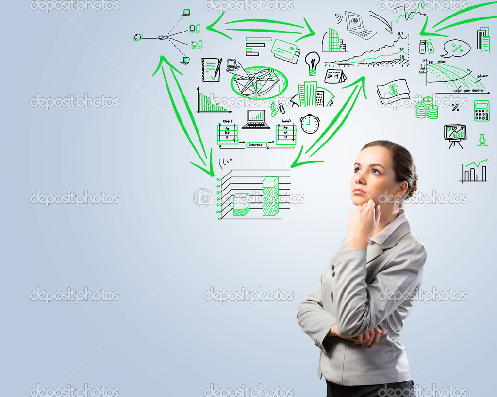 Thinking business woman Stock Photo by ©Khakimullin 39091199