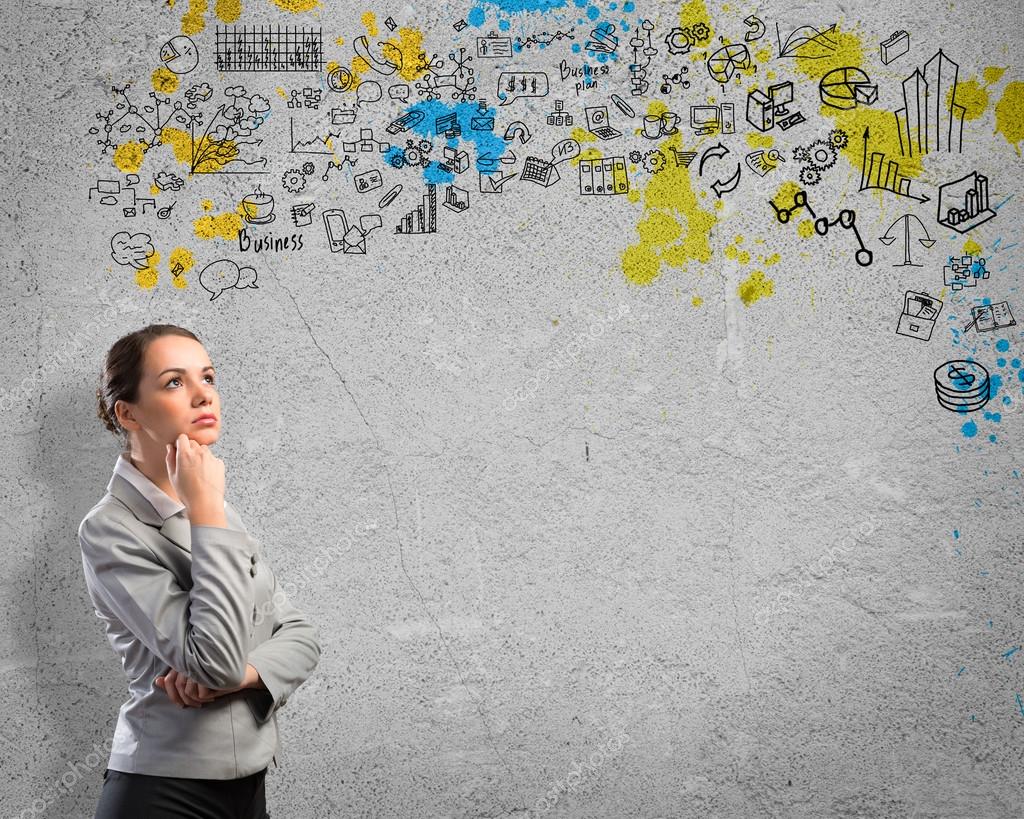 Thinking business woman Stock Photo by ©Khakimullin 39091581