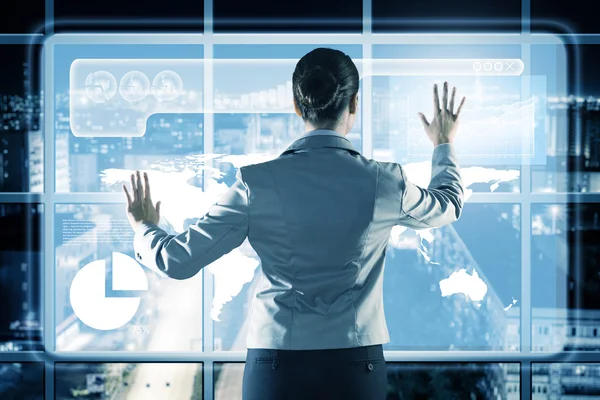businesswoman working with virtual technologies - Stock Image - Everypixel