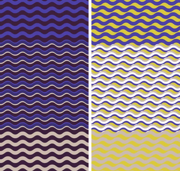 Waves - geometric seamless patterns — Stock Vector © meganeura #21671939