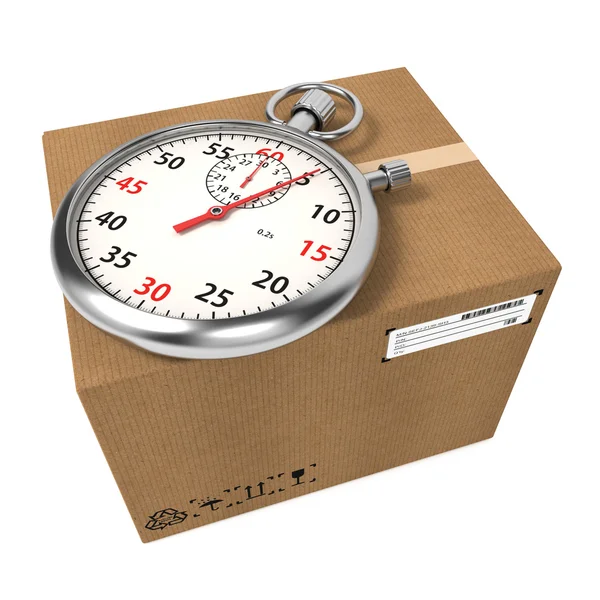Stopwatch Over a Carton Boxes. Stock Photo by ©tashatuvango 14672199