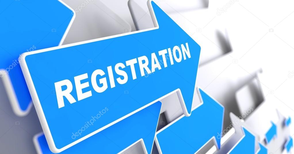Registration on Blue Arrow. ⬇ Stock Photo, Image by © tashatuvango ...