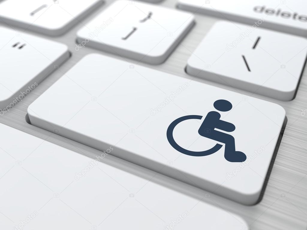 White Keyboard with Disabled Icon Button. Stock Photo by ©tashatuvango ...