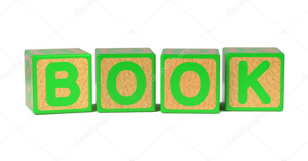 Book on Colored Wooden Childrens Alphabet Block. — Stock Photo ...