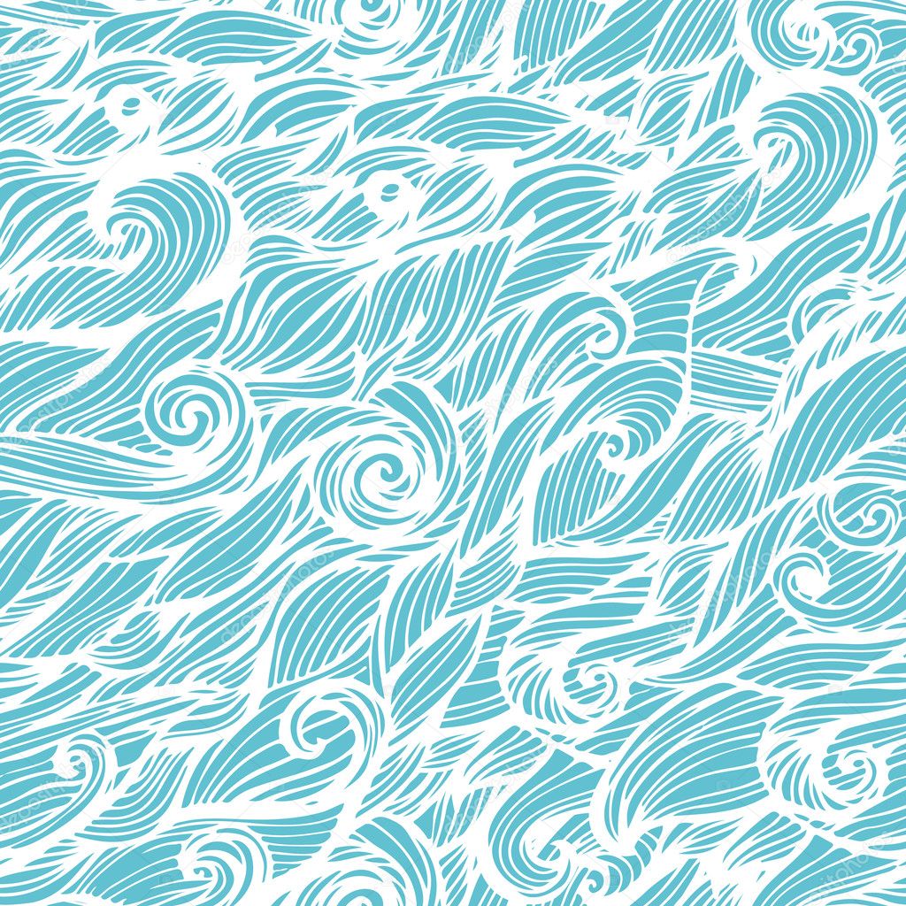 Seamless wave hand-drawn pattern Stock Vector Image by ©kotokomi #36524811