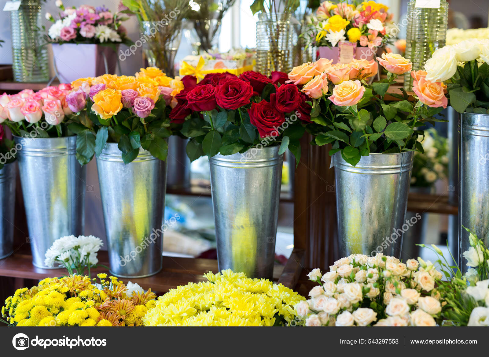 Beautiful colorful flowers in a flower shop. — Stock Photo © PhotoA ...