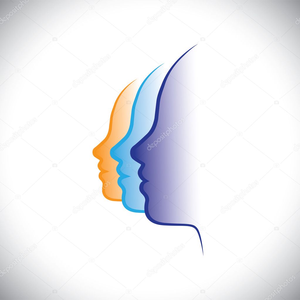 Images Abstract Faces Vector Illustration Colorful Abstract Faces