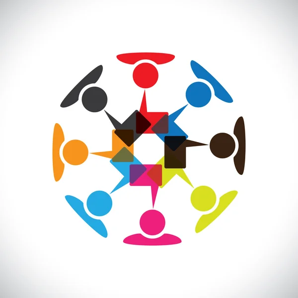 Concept vector logo icon - social media interaction & communicat Stock ...