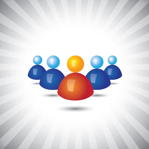 Concept vector graphic- team leader and members or leader & foll Stock ...