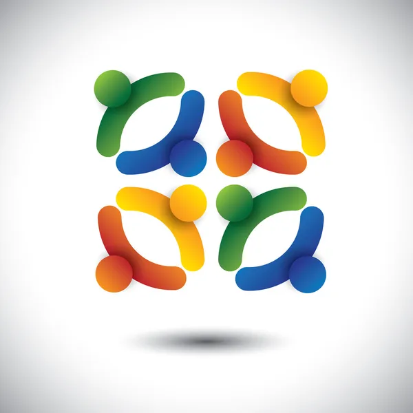 Abstract people team & teamwork - vector logo icon — Stock Vector ...