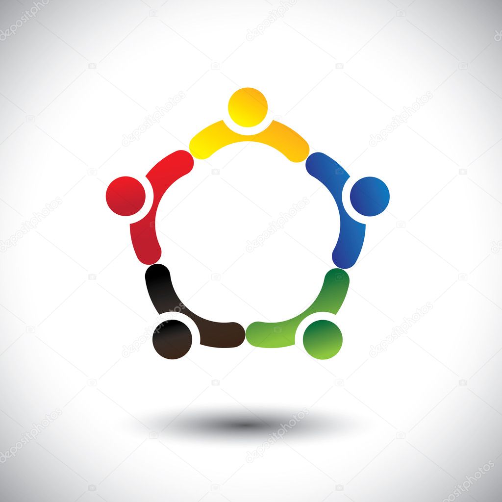 Unity in people community, solidarity & friendship- concept vect Stock ...