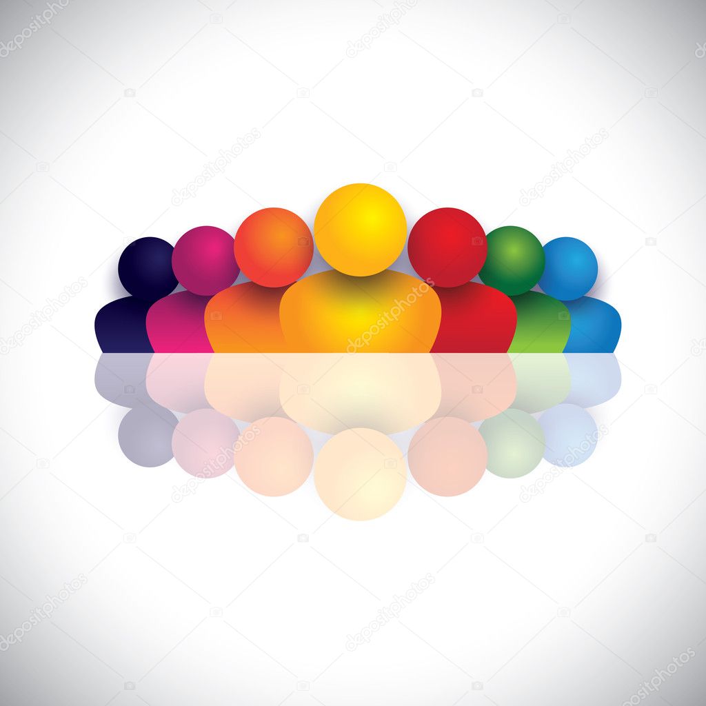 Leader & leadership concept with colorful people icons Stock Vector ...