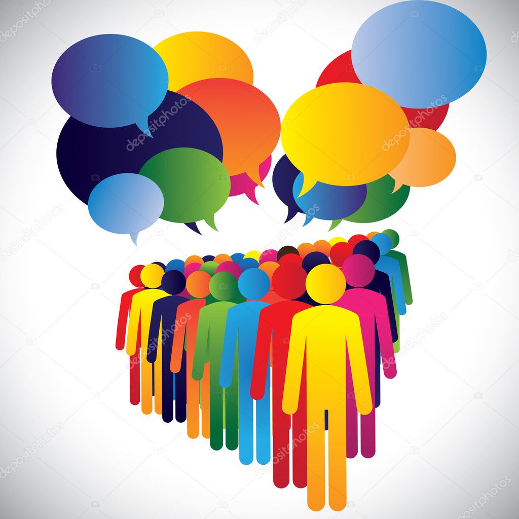 Concept vector - company employees interaction & communication Stock ...