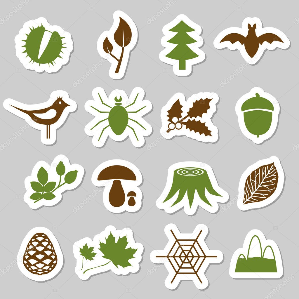 Forest stickers Stock Vector Image by ©glorcza #13564710