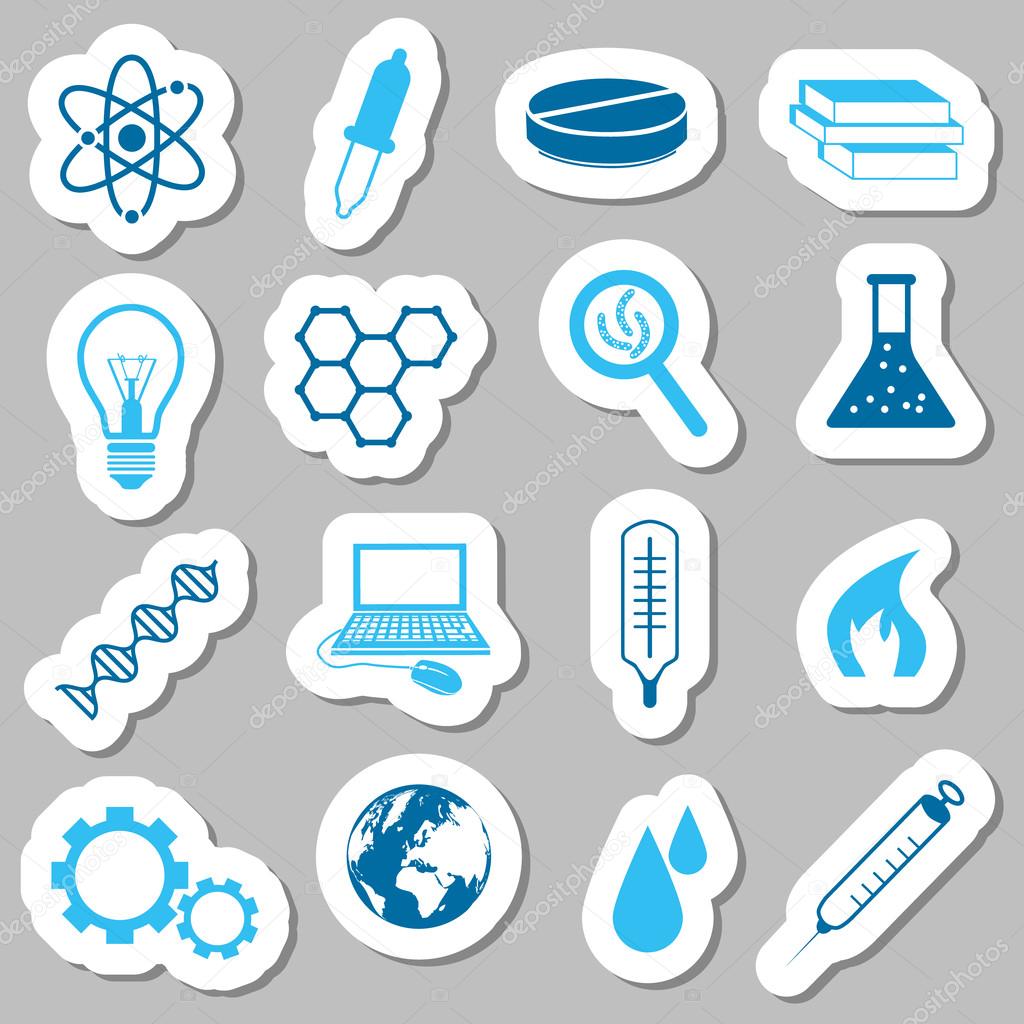 Science stickers — Stock Vector © glorcza #19534351 Science stickers — Stock Vector © glorcza #19534351