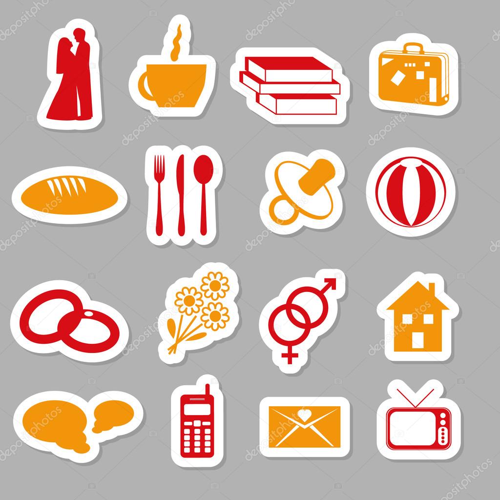 Family stickers Stock Vector by ©glorcza 22652933