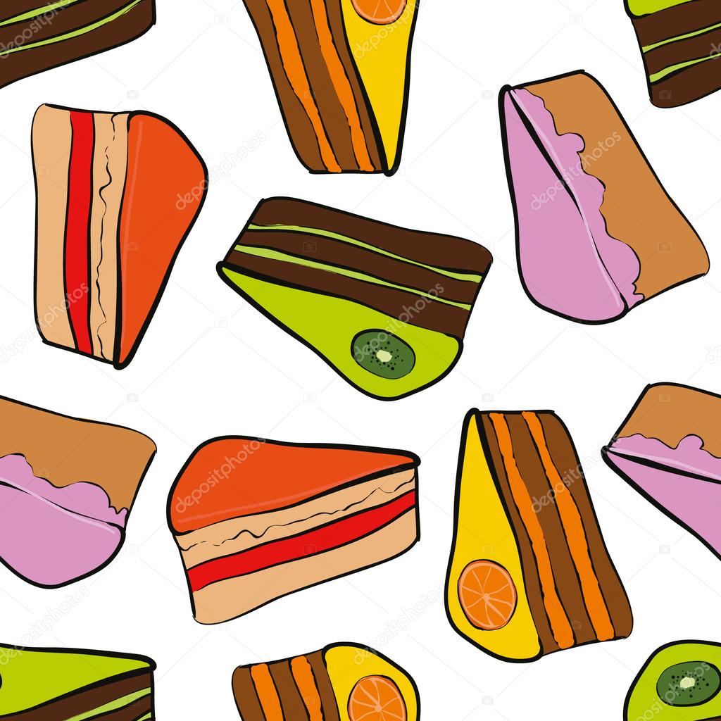 Seamless cake pattern Stock Vector Image by ©glorcza #35624955