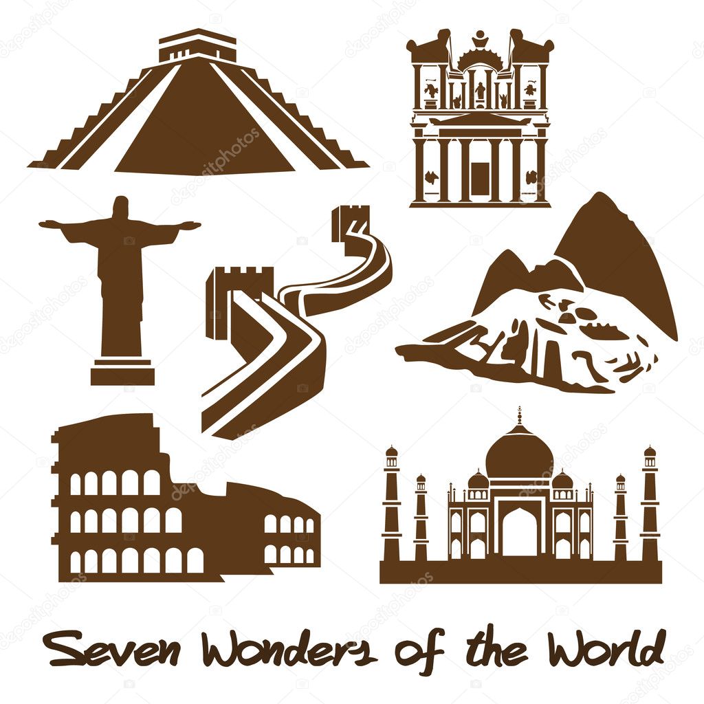 Seven Wonders of the World — Stock Vector © glorcza #39482451 Seven Wonders of the World — Stock Vector © glorcza #39482451