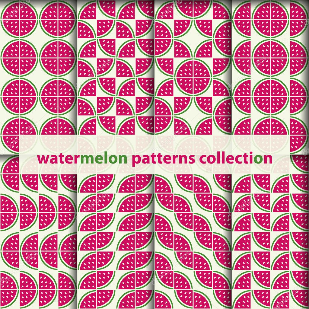 Watermelons seamless patterns Stock Vector by ©glorcza 43152211