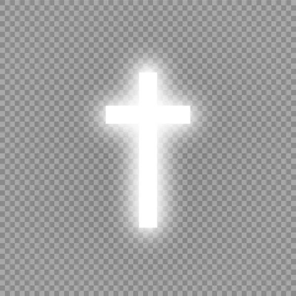 Brillante cruz blanca y anillo de ángel halo blanco y luz solar efecto ...