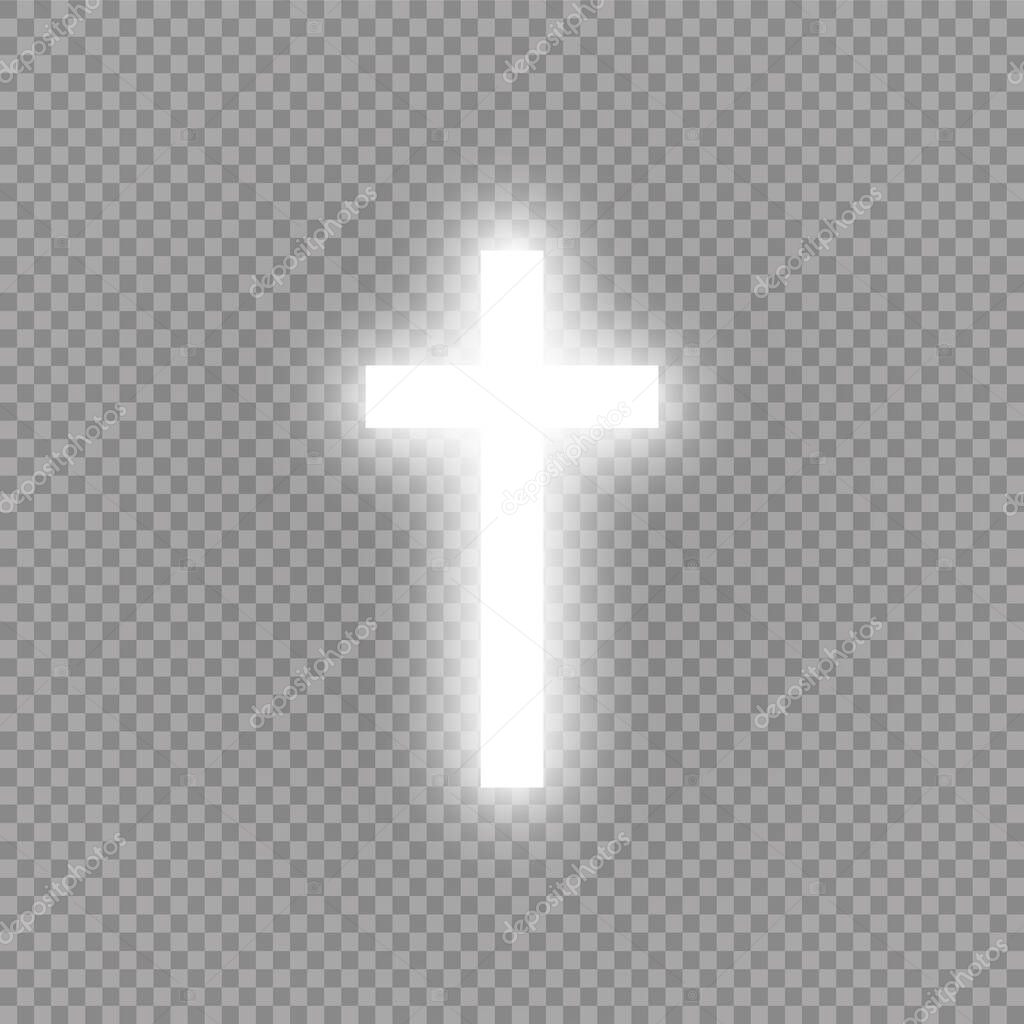 Vettoriale stockBrillante Croce Bianca Luce Solare Speciale Effetto ...