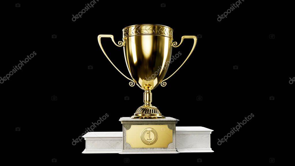 1er lugar copa de premio en el podio - signo de victoria empresarial ...