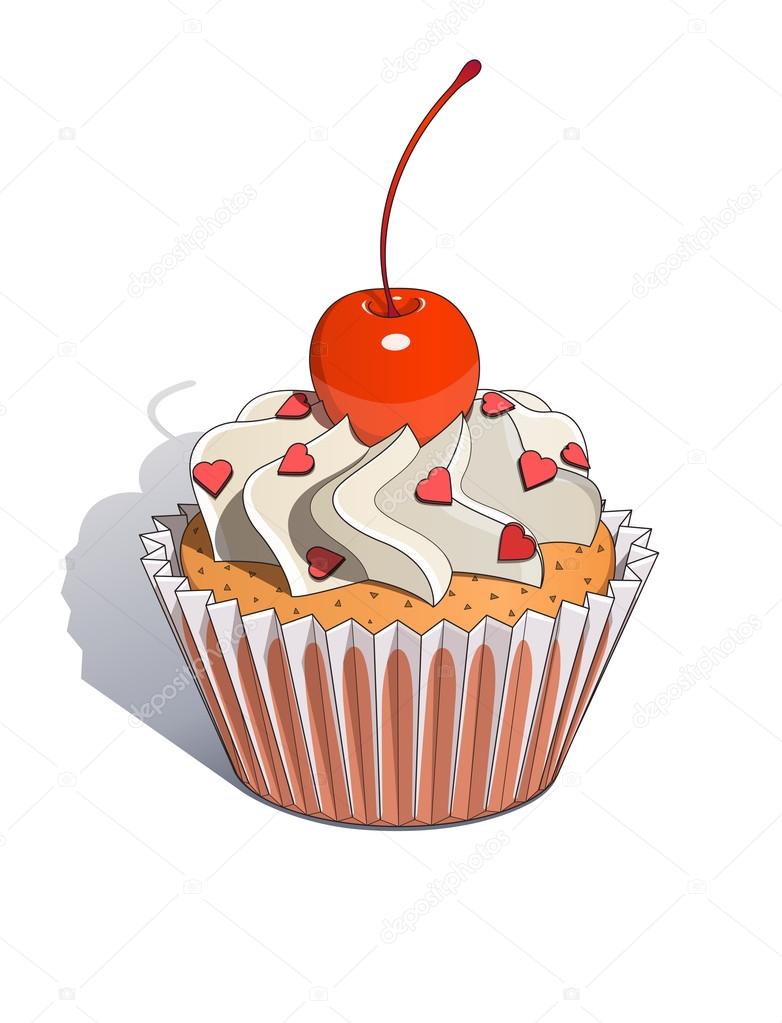 Cake with cherry Stock Vector Image by ©aleksangel #48717173