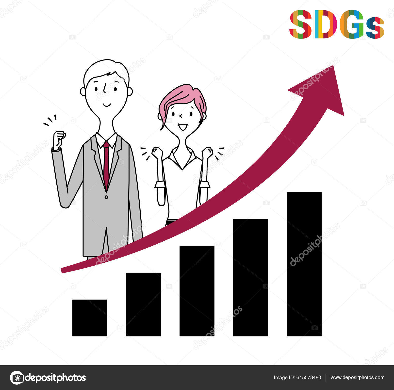 Sdgs Goal8 Decent Work Economic Growth Sdgs Image Image Illustration