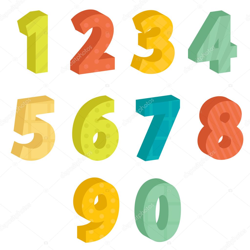 Números coloridos Vector de stock por ©kariiika 18221193