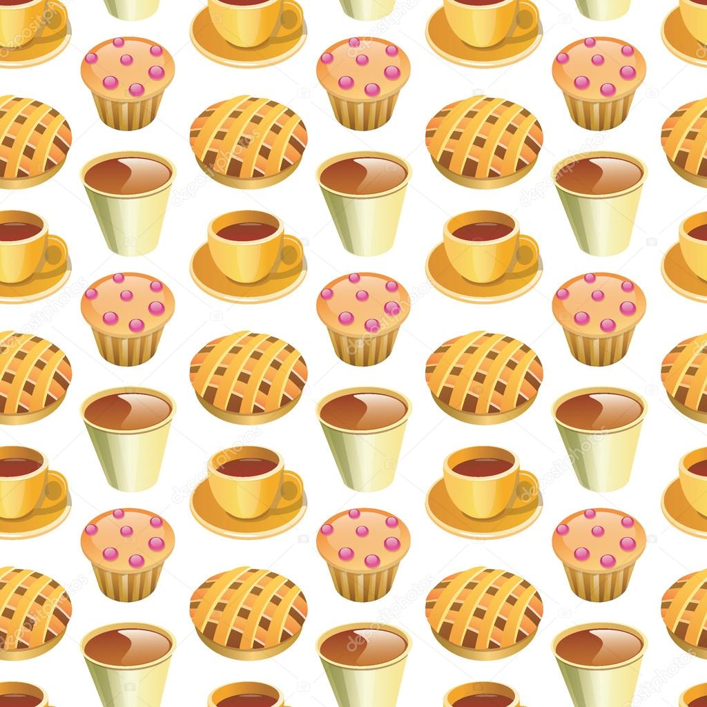 Seamless cake pattern — Stock Vector © andreev-fs #22744497