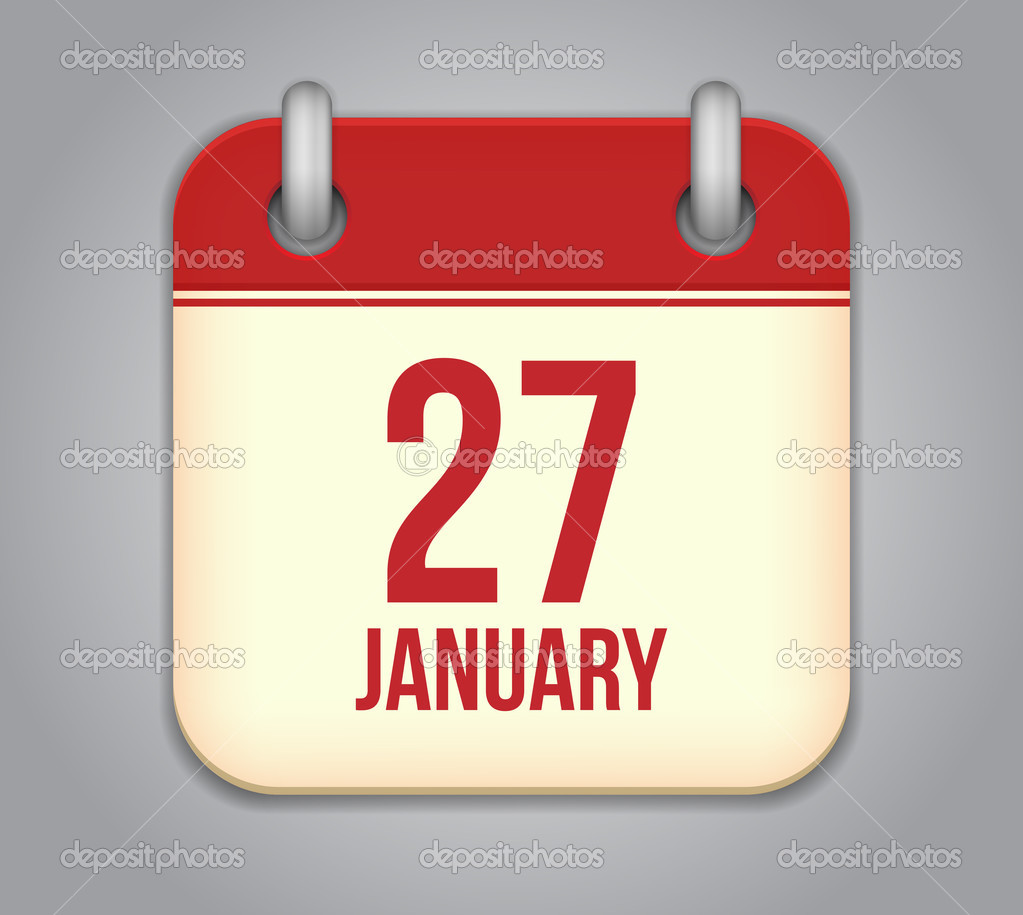 Vector calendar app icon. 27 January Stock Vector by ©Astartu 29992415