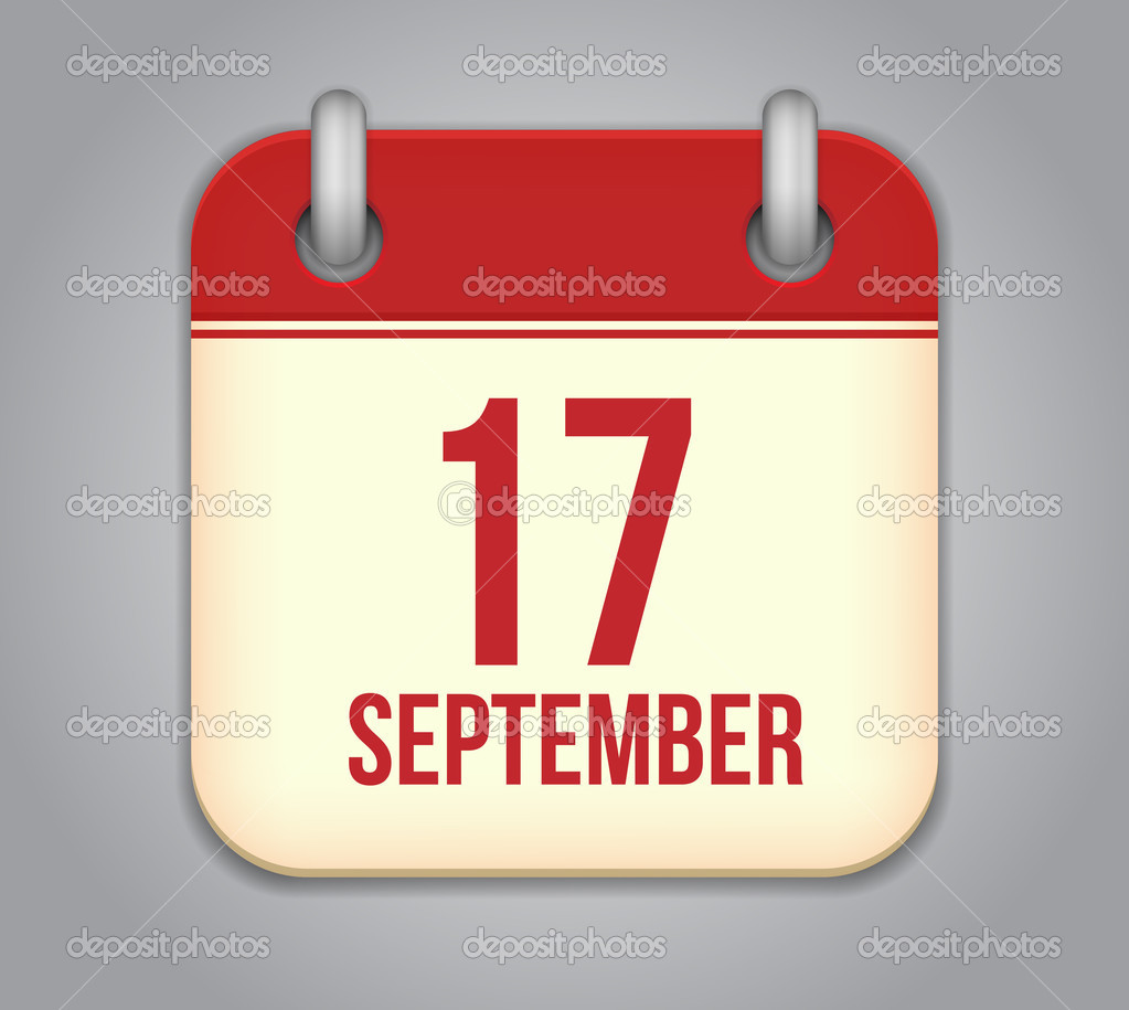 Vector calendar app icon. 17 september — Stock Vector © Astartu #30228479