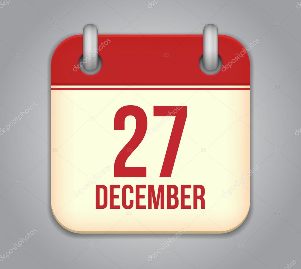 Vector calendar app icon. 27 December Stock Vector Image by ©Astartu ...