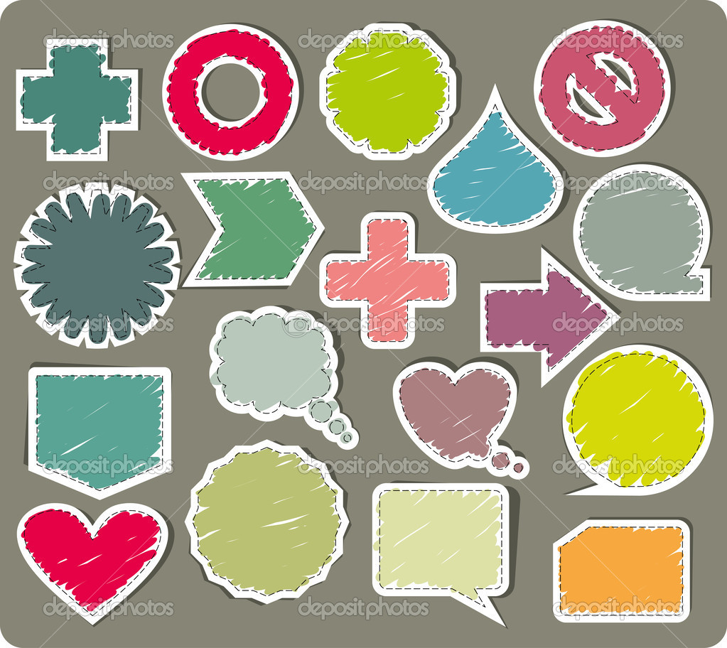 Collection of hand-drawn color icons Stock Vector by ©ivanovakristina ...
